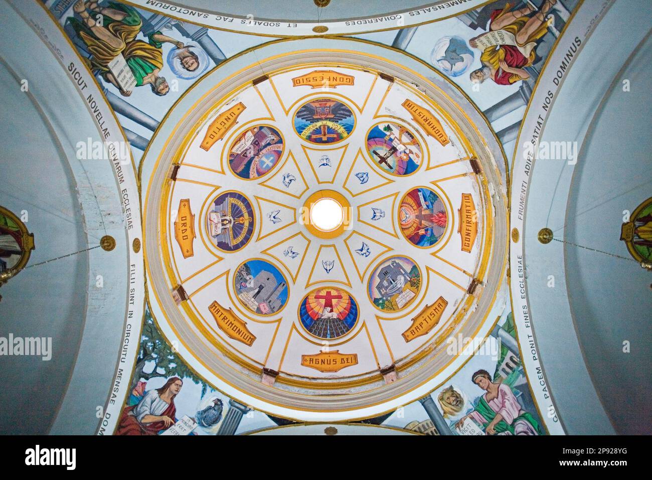 Dome, ceiling painting, interior photograph, Church of San Paolo, 8th ...