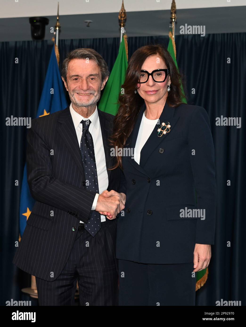 Milan, Italy Palazzo Lombardia, Attilio Fontana president of the ...