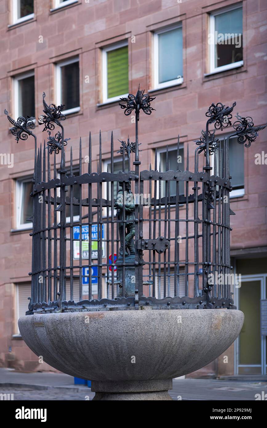 Goose-man fountain, oldest fountain in Nuremberg around 1550, Nuremberg ...