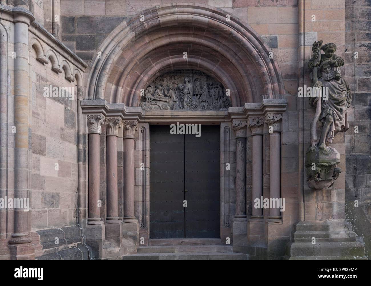Helena Portal, Romanesque entrance portal of the Sebaldus Church ...
