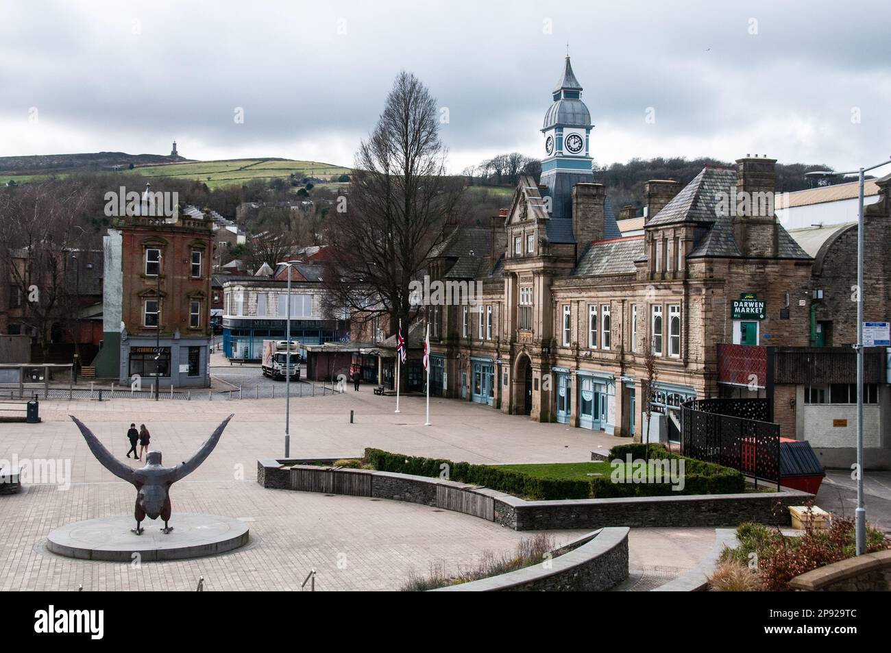 Around the UK - Darwen Town Hall & Indoor Market Hall Stock Photo - Alamy