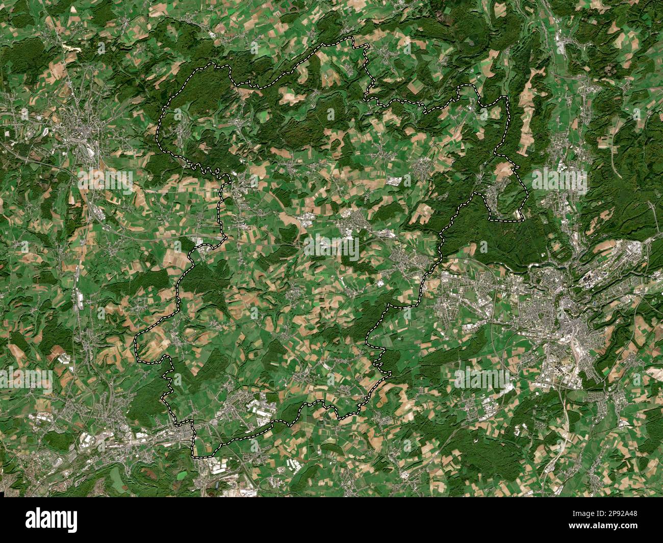 Canton Capellen, canton of Luxembourg. Low resolution satellite map ...
