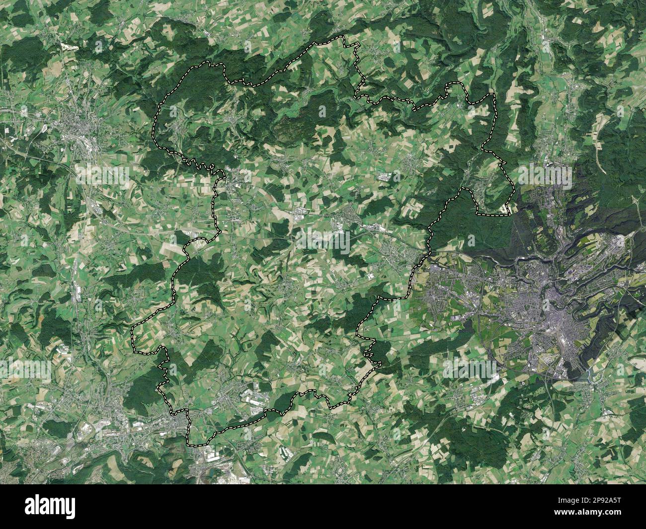 Canton Capellen, canton of Luxembourg. High resolution satellite map ...