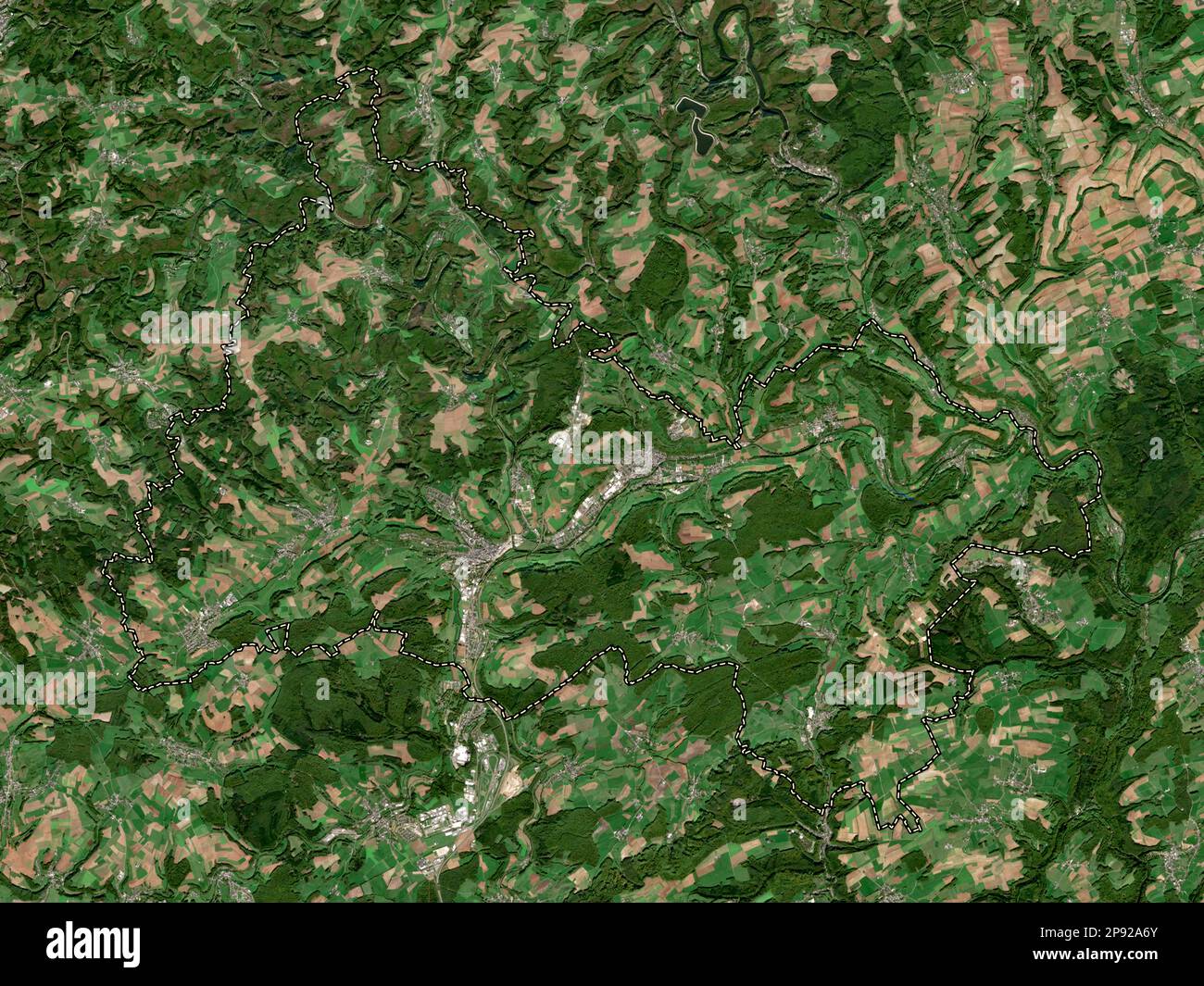 Canton Diekirch, canton of Luxembourg. Low resolution satellite map ...