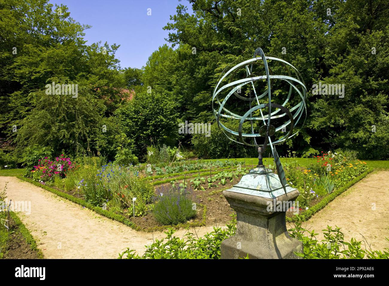Westphalian Open-Air Museum Detmold, Graeftehof, farm garden with ...