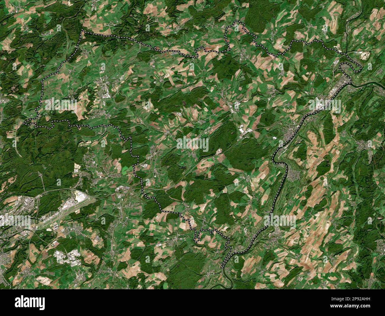 Canton Greivemaacher, canton of Luxembourg. Low resolution satellite ...