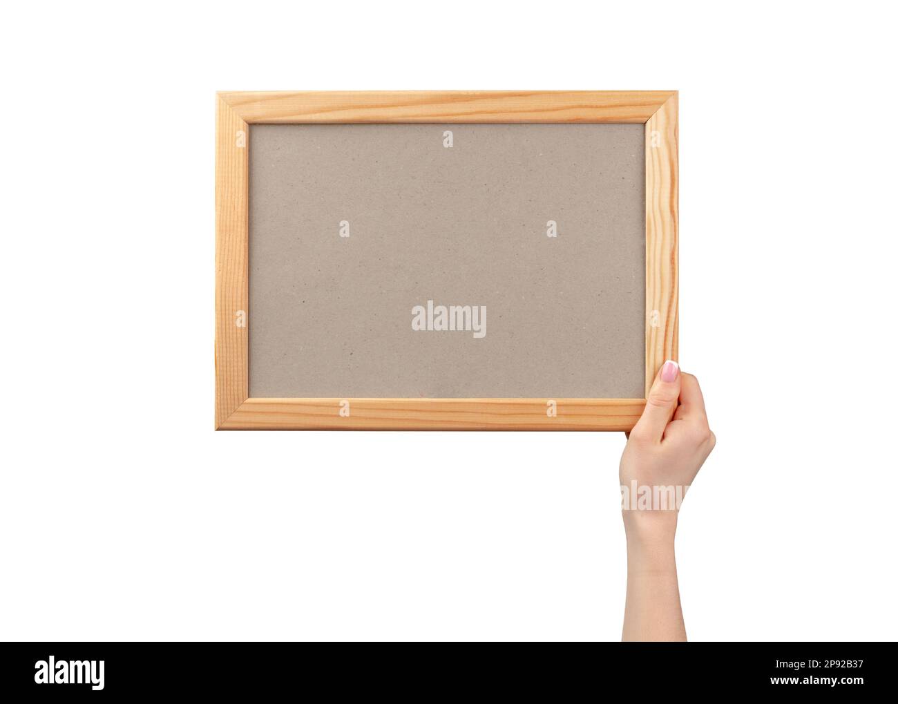 Female hands holding photo frame isolated on white Stock Photo - Alamy