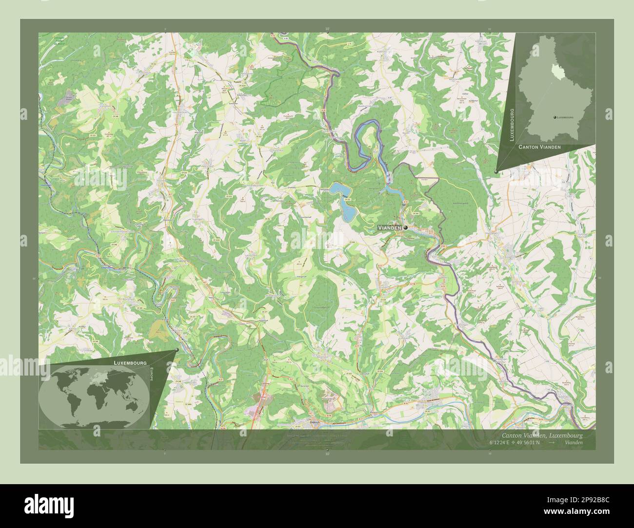 Canton Vianden, canton of Luxembourg. Open Street Map. Locations and ...