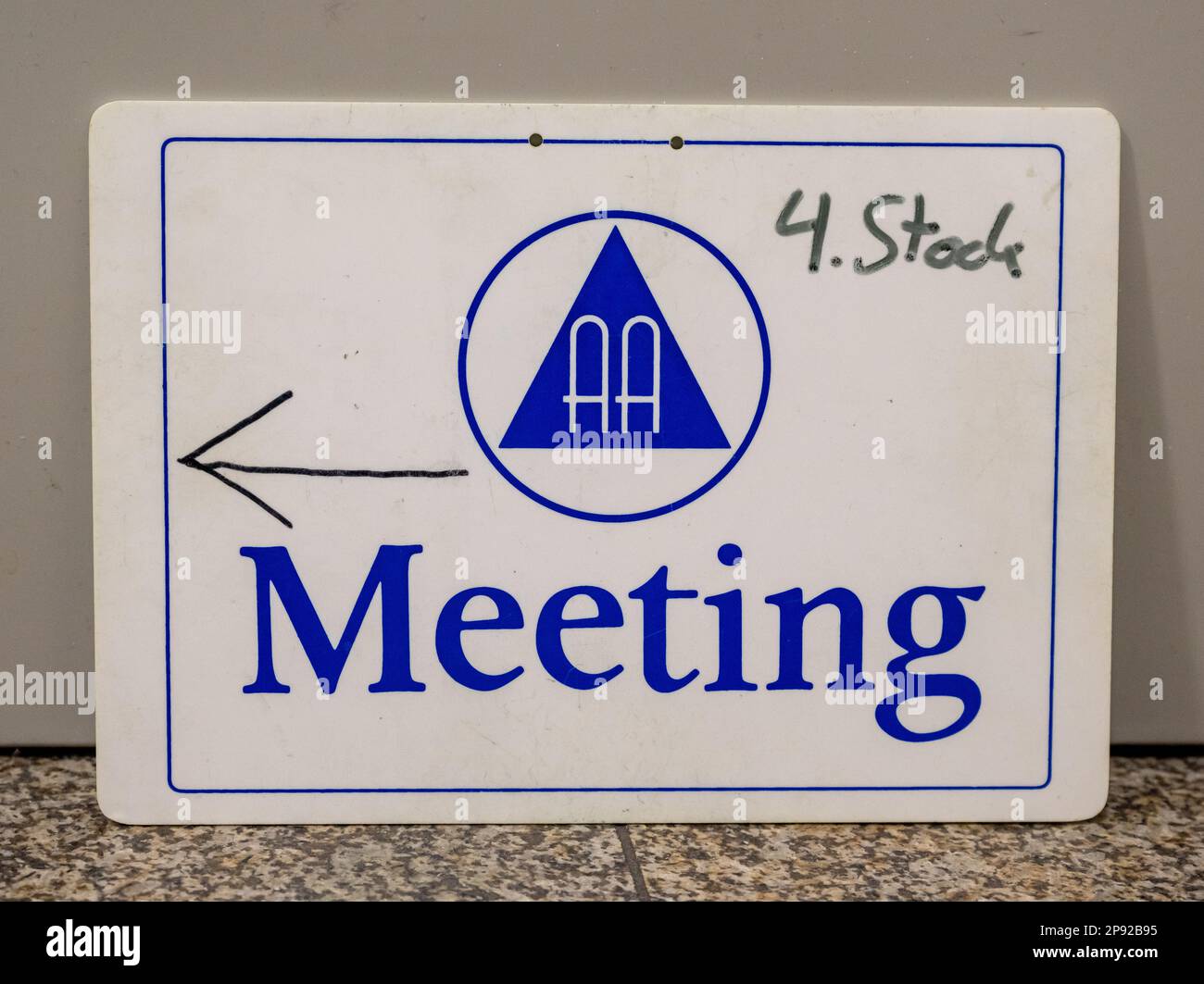 Alcoholics anonymous meeting sign hi-res stock photography and images ...