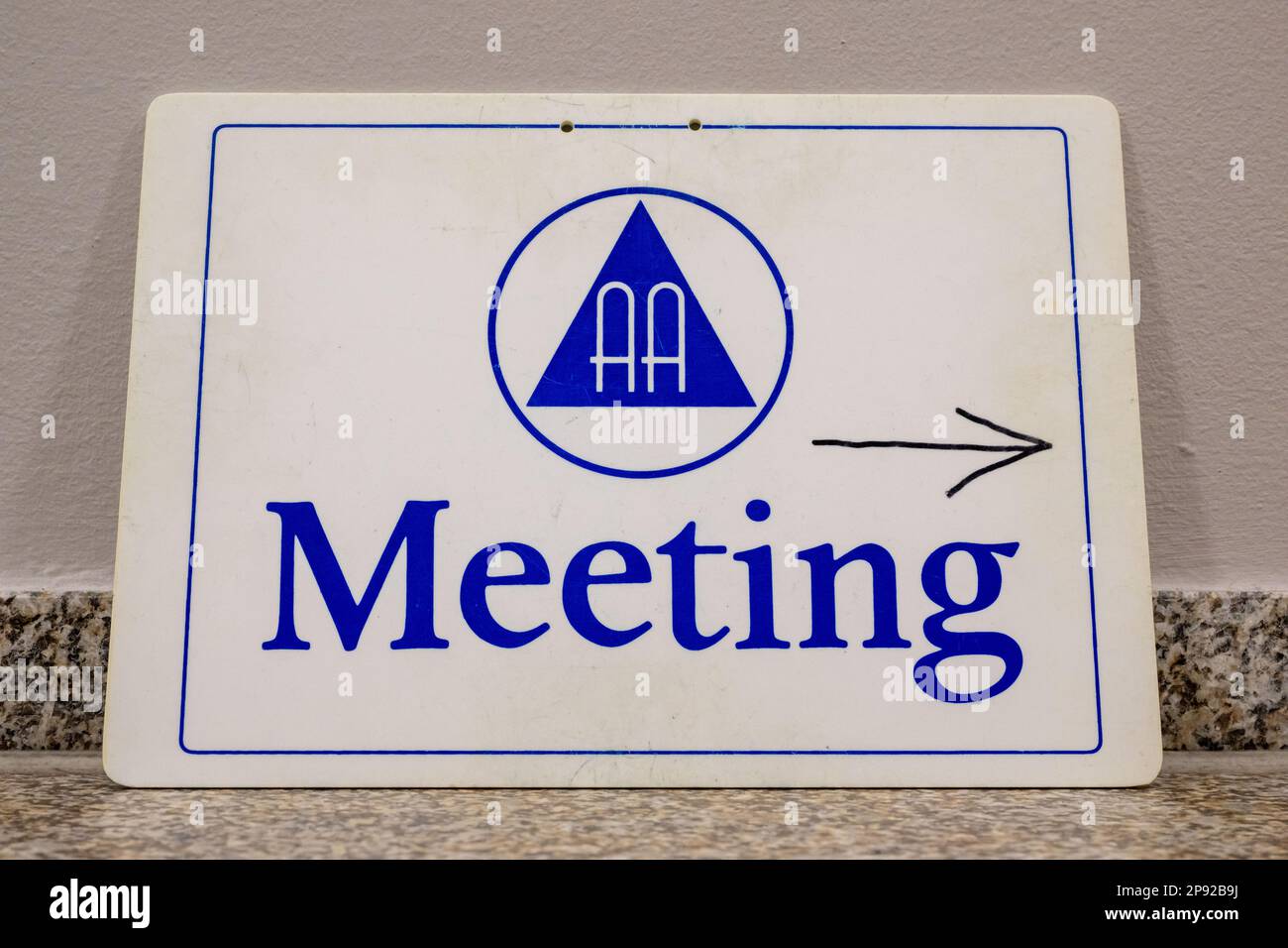Munich, Germany. 10th Mar, 2023. A sign reading "Alcoholics Anonymous ...