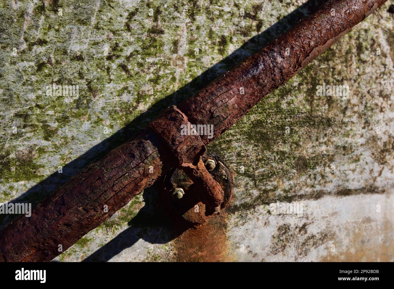 Rusted hand rail, Blackpool sea front, UK Stock Photo - Alamy