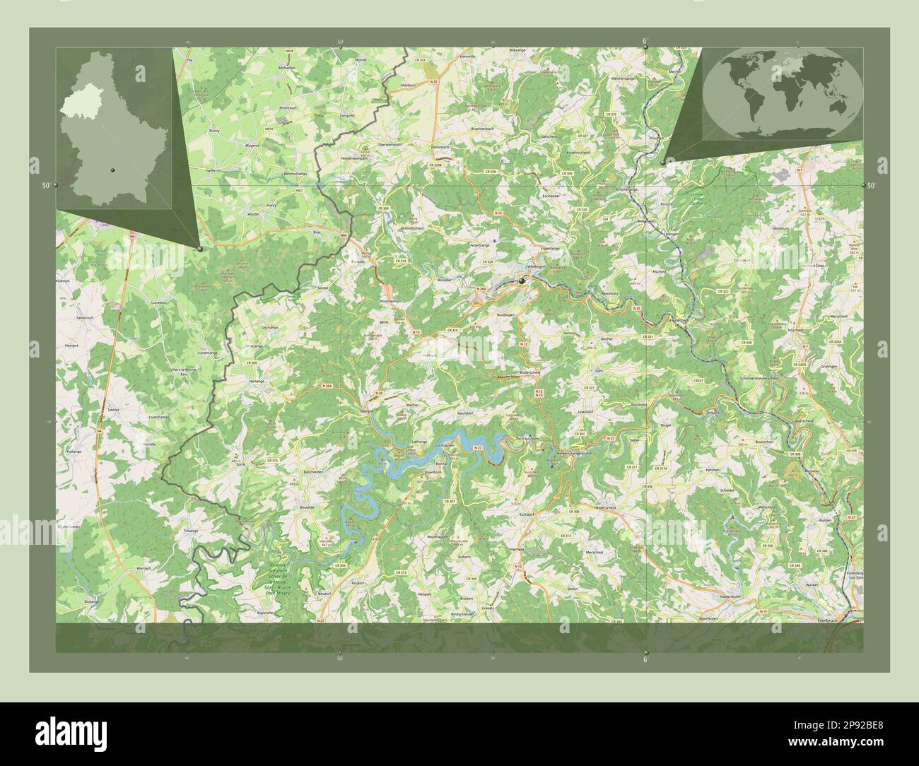 Canton Wiltz, canton of Luxembourg. Open Street Map. Locations of major ...