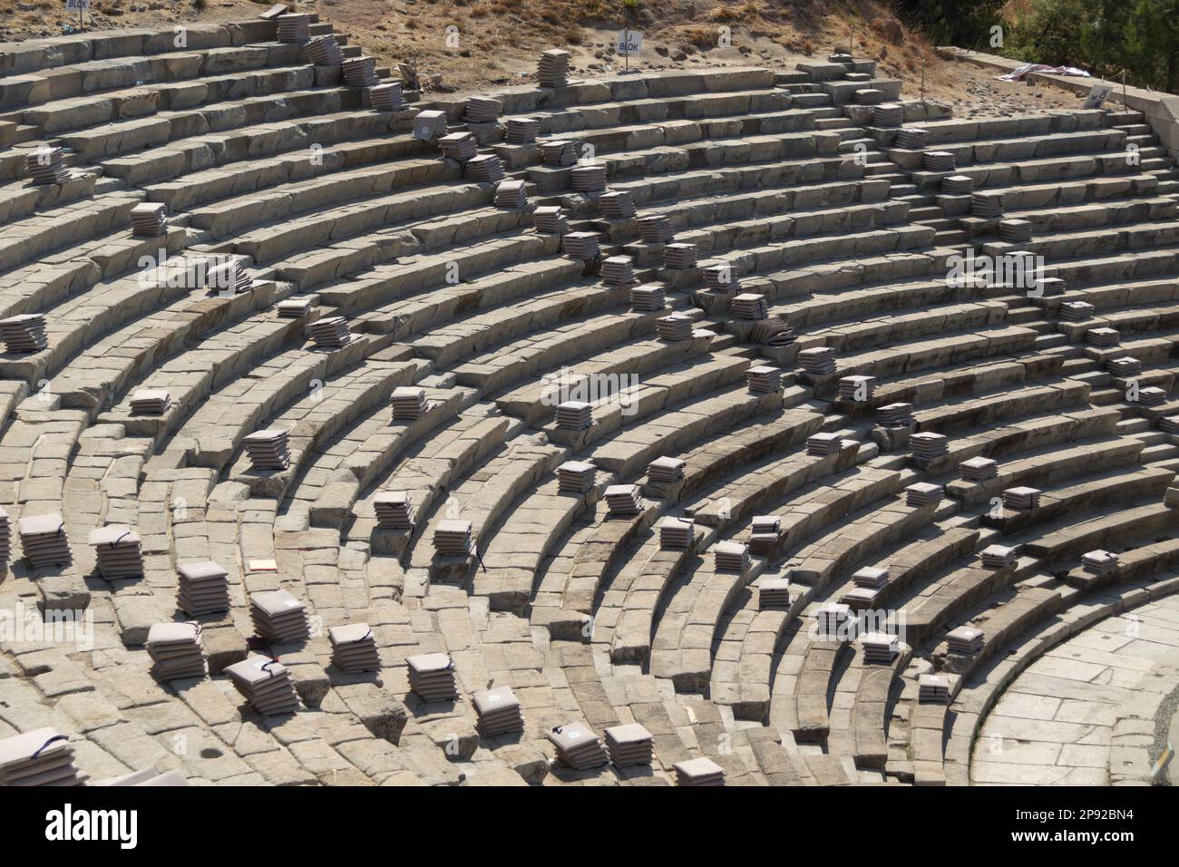 Bodrum amphitheatre rows of seats Stock Photo - Alamy