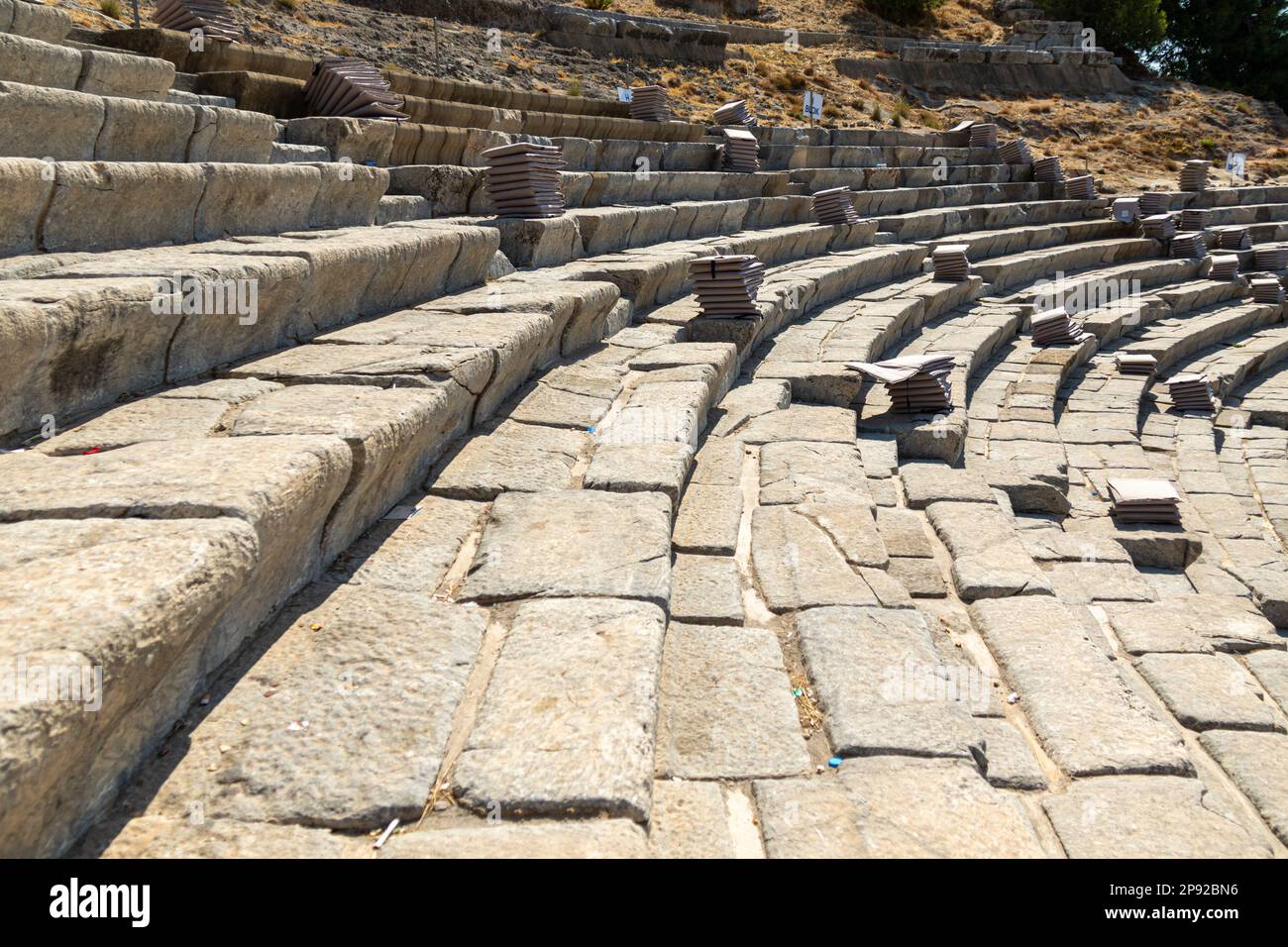 Bodrum amphitheatre, view along rows of seats Stock Photo - Alamy