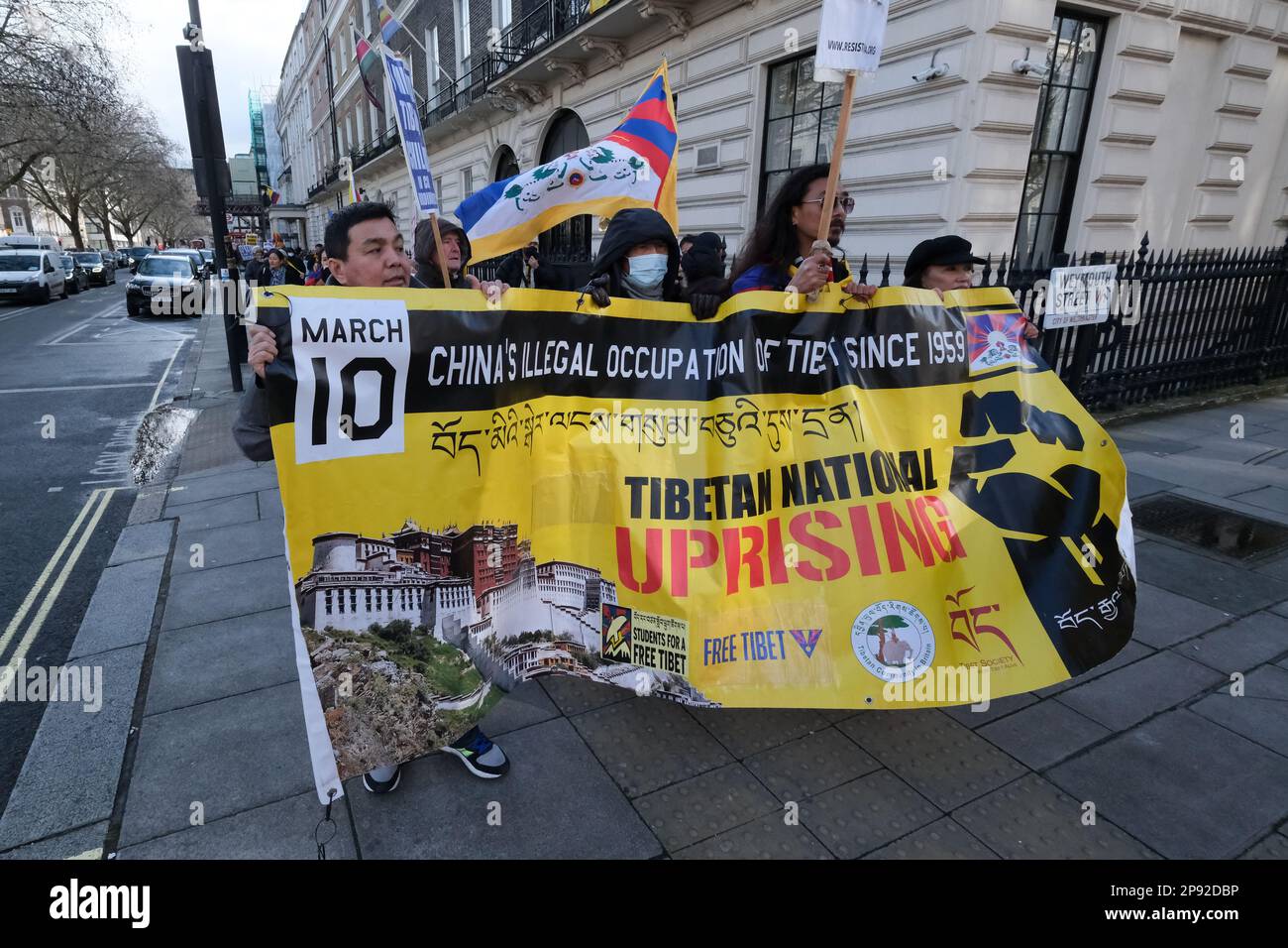 Chinese embassy, Portland Place, London, UK. 10th March 2023. Rally and ...