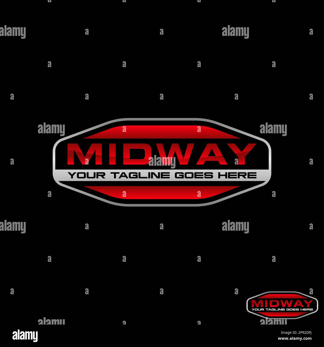 Logo design graphic concept creative premium free vector stock unique letter word MIDWAY sport ...