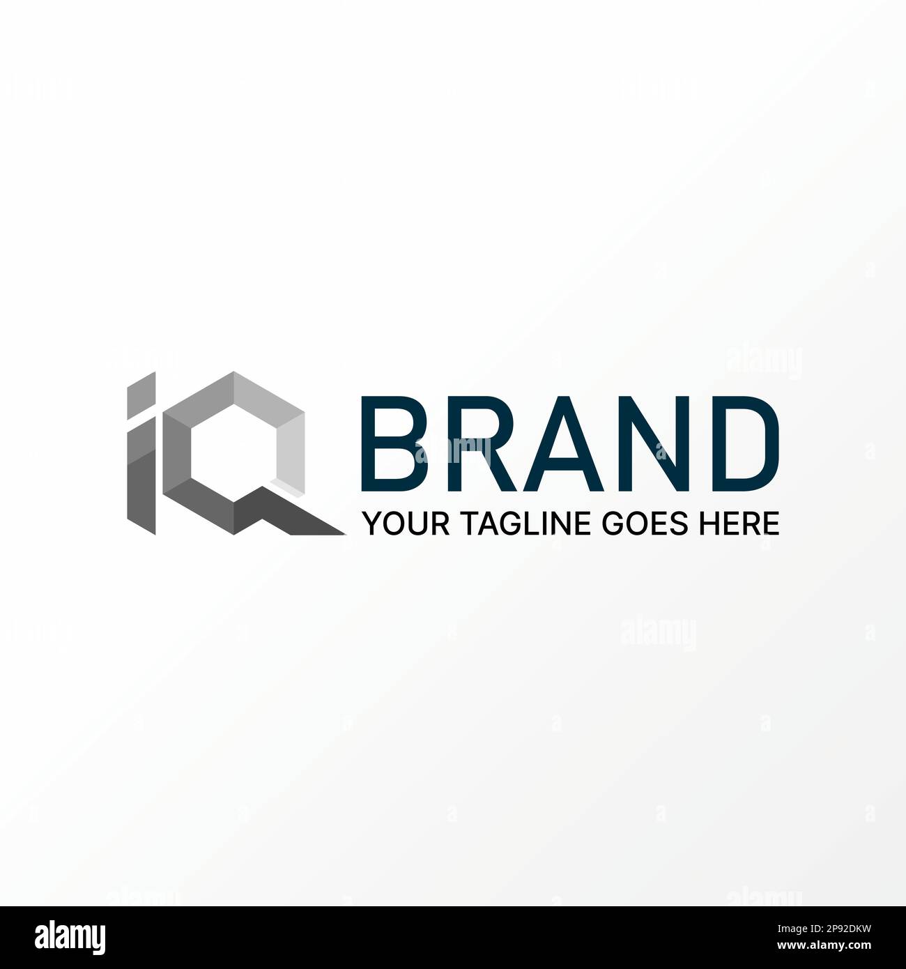 Logo design graphic concept creative premium free vector stock unique letter word IQ sans serif ...