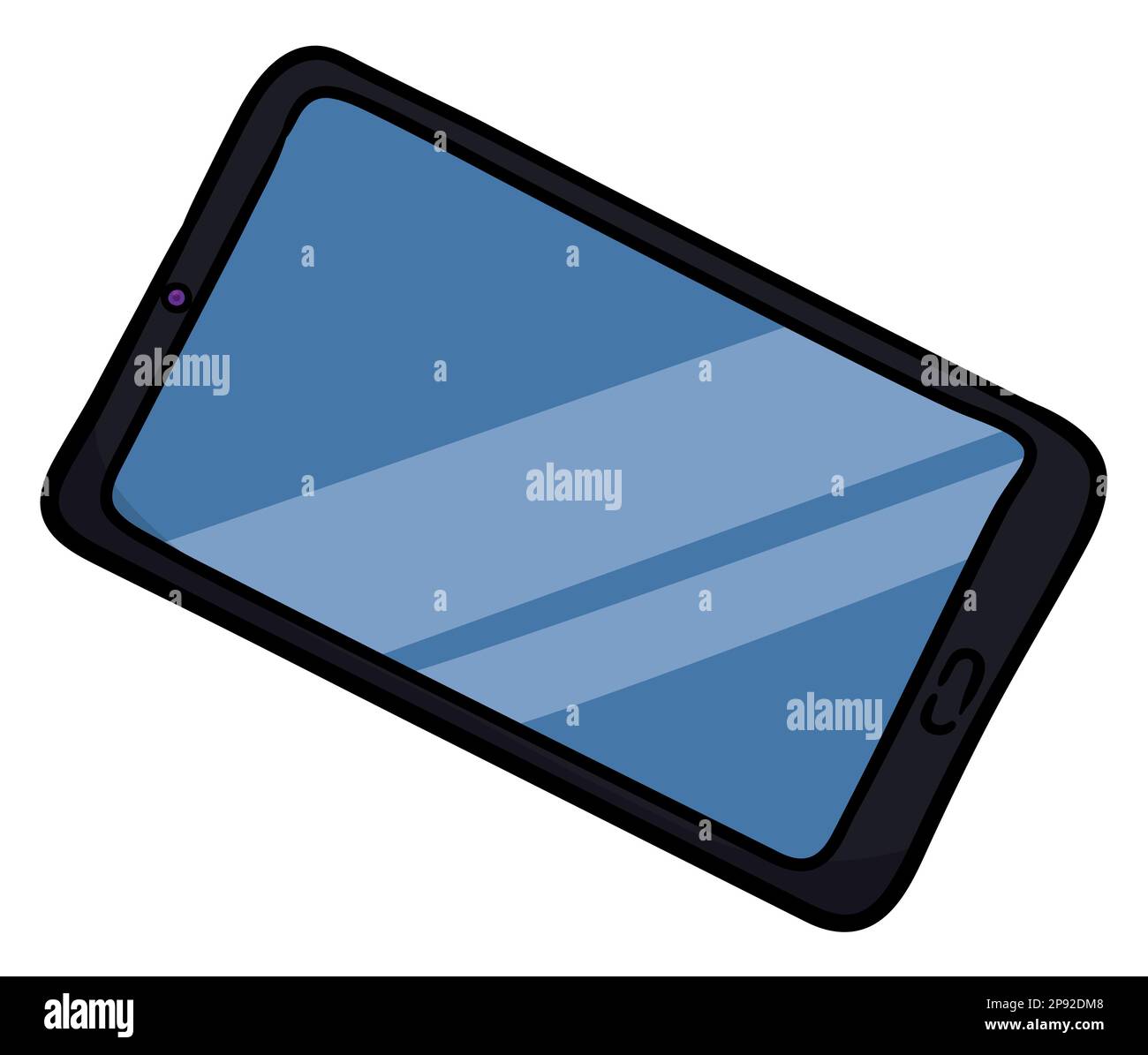 Black smartphone with tilted position and glossy display. Design in ...