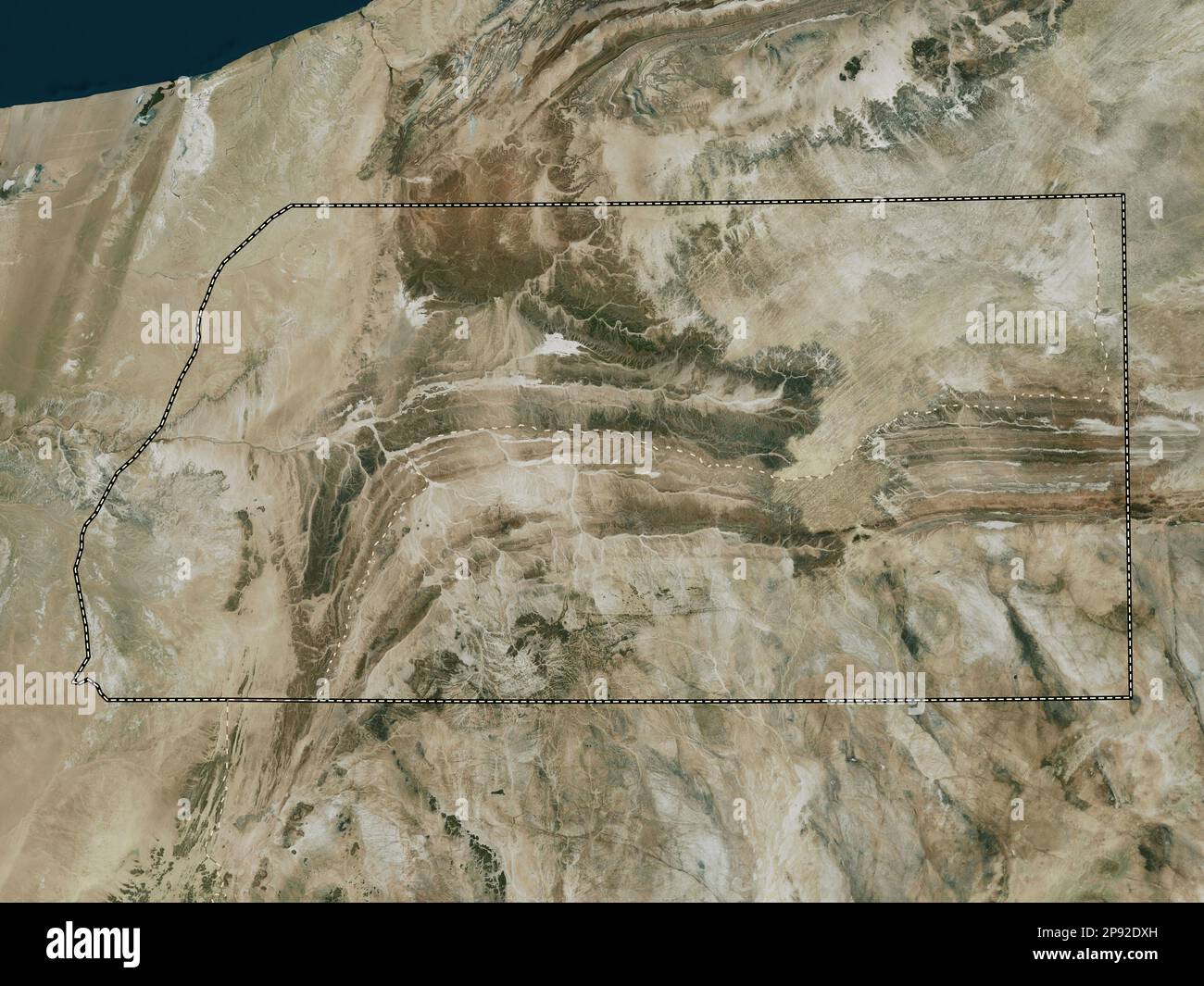 Es Semara, province of Western Sahara. High resolution satellite map ...