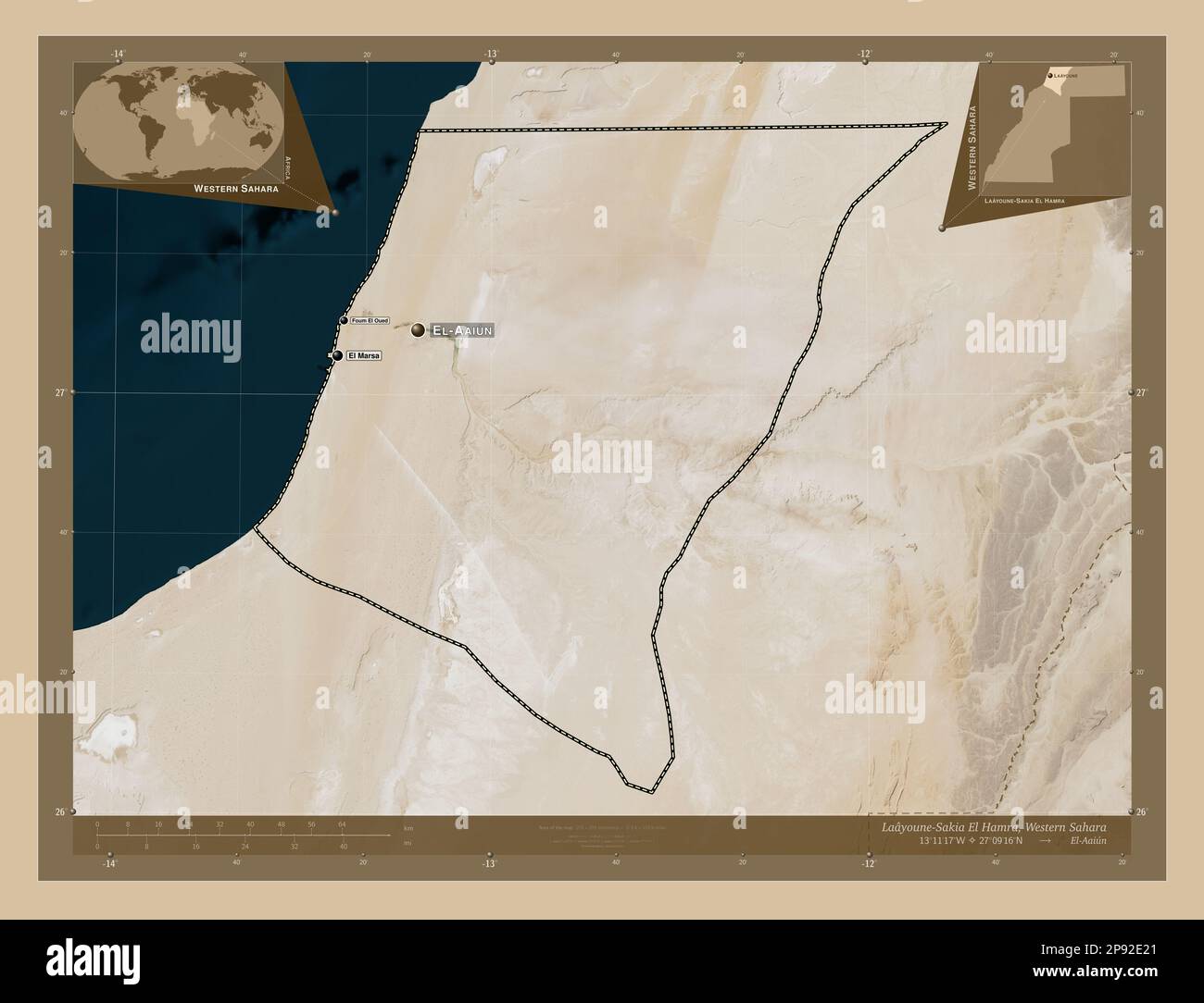 Laayoune-Sakia El Hamra, province of Western Sahara. Low resolution ...