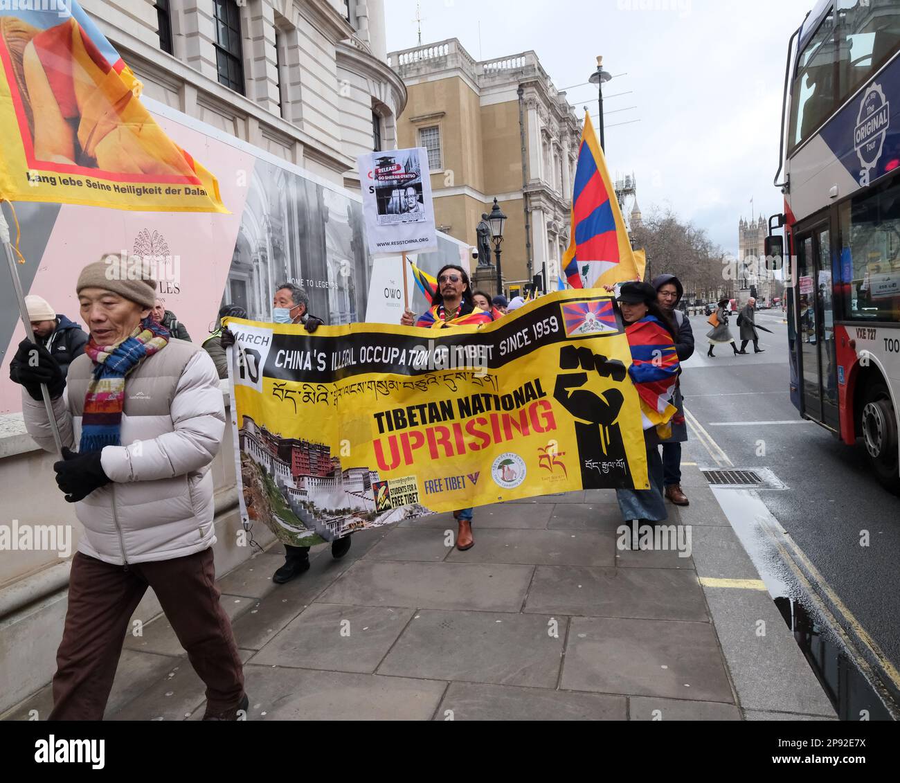 London, UK. 10th March 2023. Rally and march by Tibetans in London, to ...