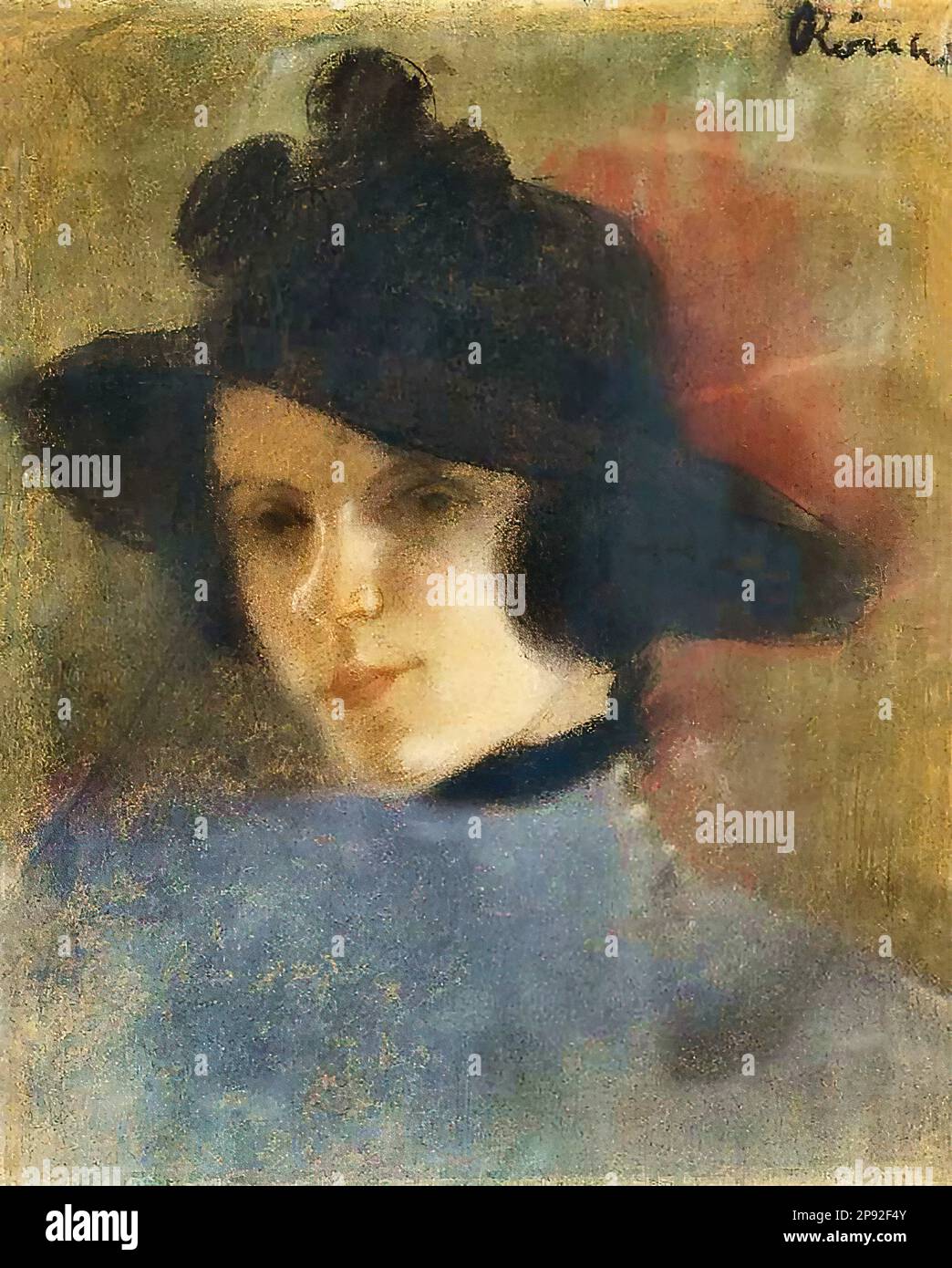 Rippl-Rónai József - Fekete kalapos fiatal nő - Magyar Iskola - XIX ...