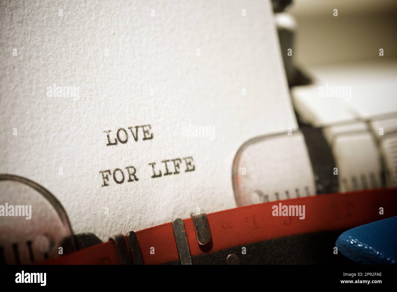 Love for life text written with a typewriter Stock Photo - Alamy