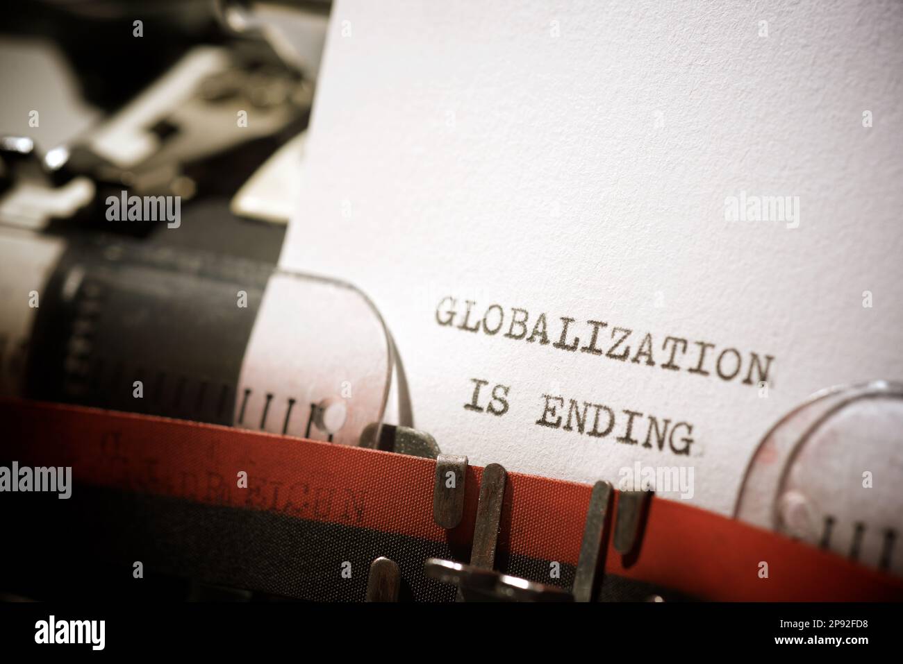Globalization is ending text written with a typewriter Stock Photo - Alamy