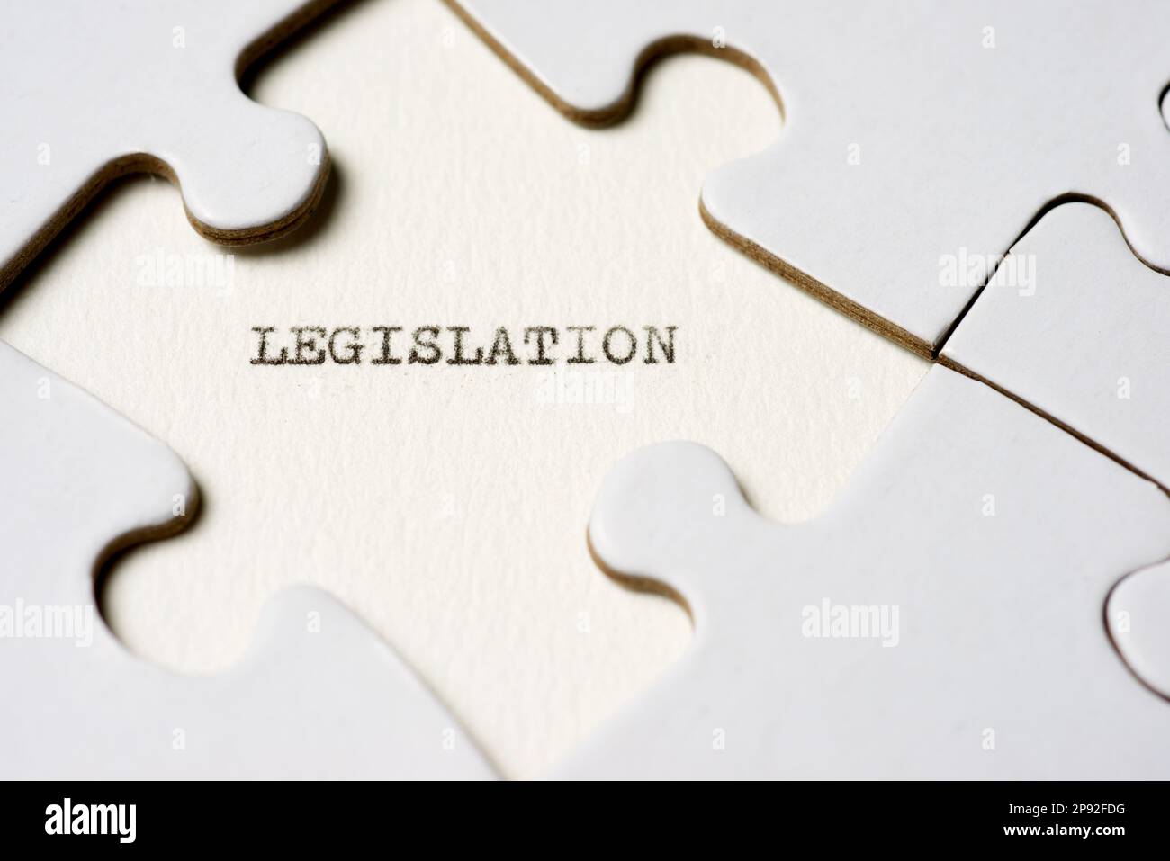 Legislation text written with a typewriter in a white puzzle Stock ...