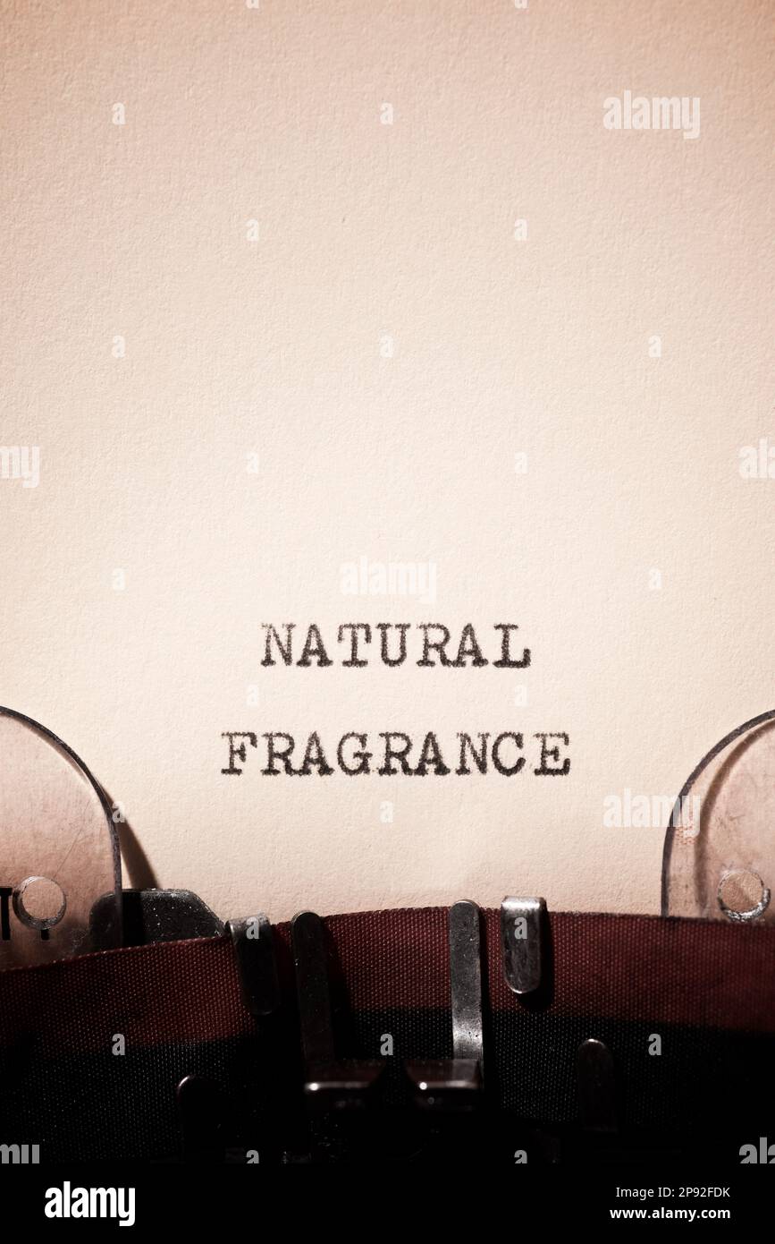 Natural fragrance text written with a typewriter Stock Photo - Alamy