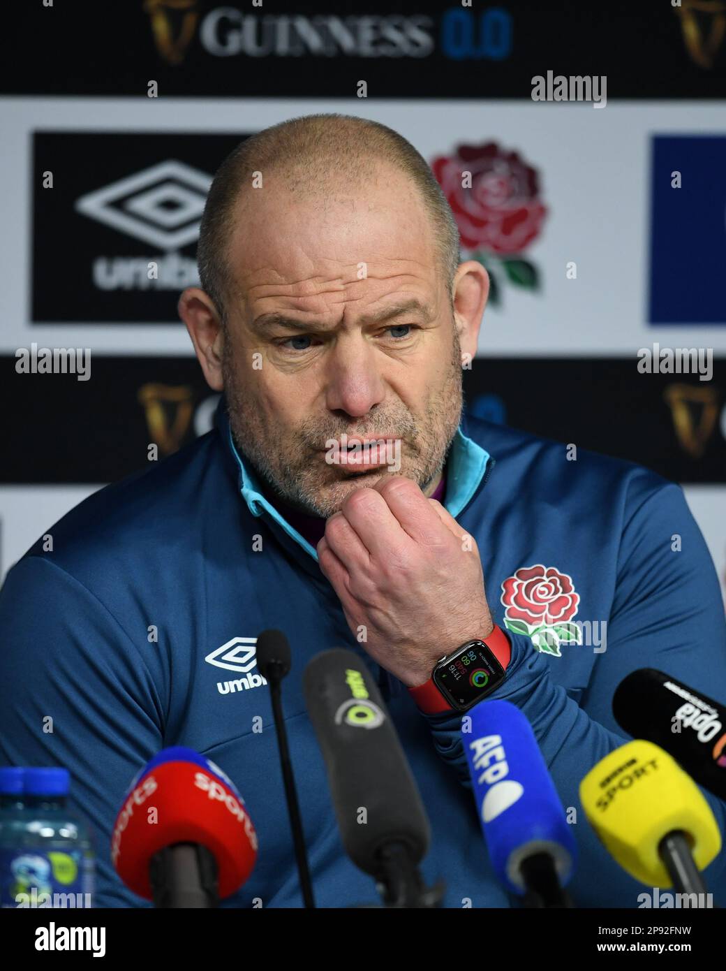 Twickenham Stadium, England, UK. 10th March, 2023. England's forwards ...