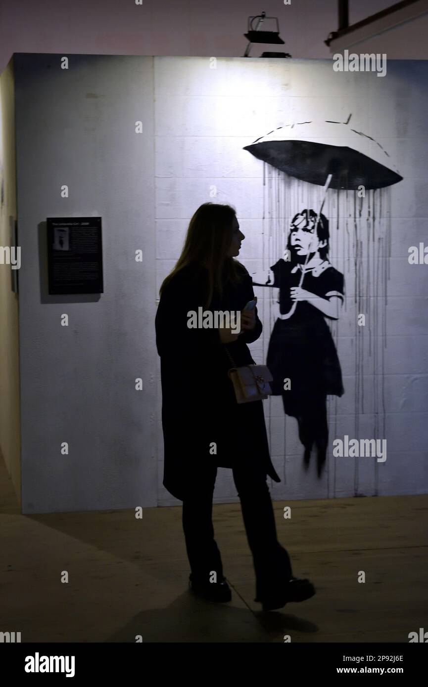 Rome, Italy. 10th Mar, 2023. General view of a Banksy artwork during of ...