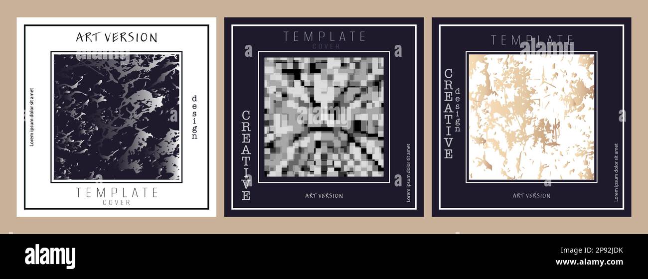 Marble and pixel pattern. Template for modern posters, posters, covers ...