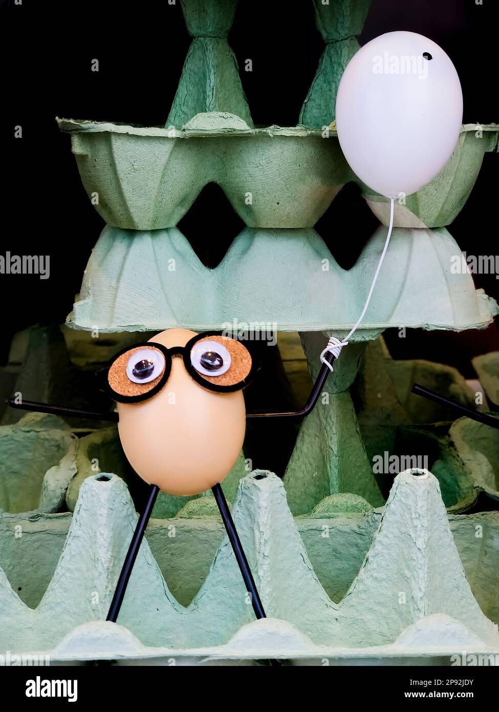 A humanized egg, with eyes and glasses. Egg character. Custom egg with ...