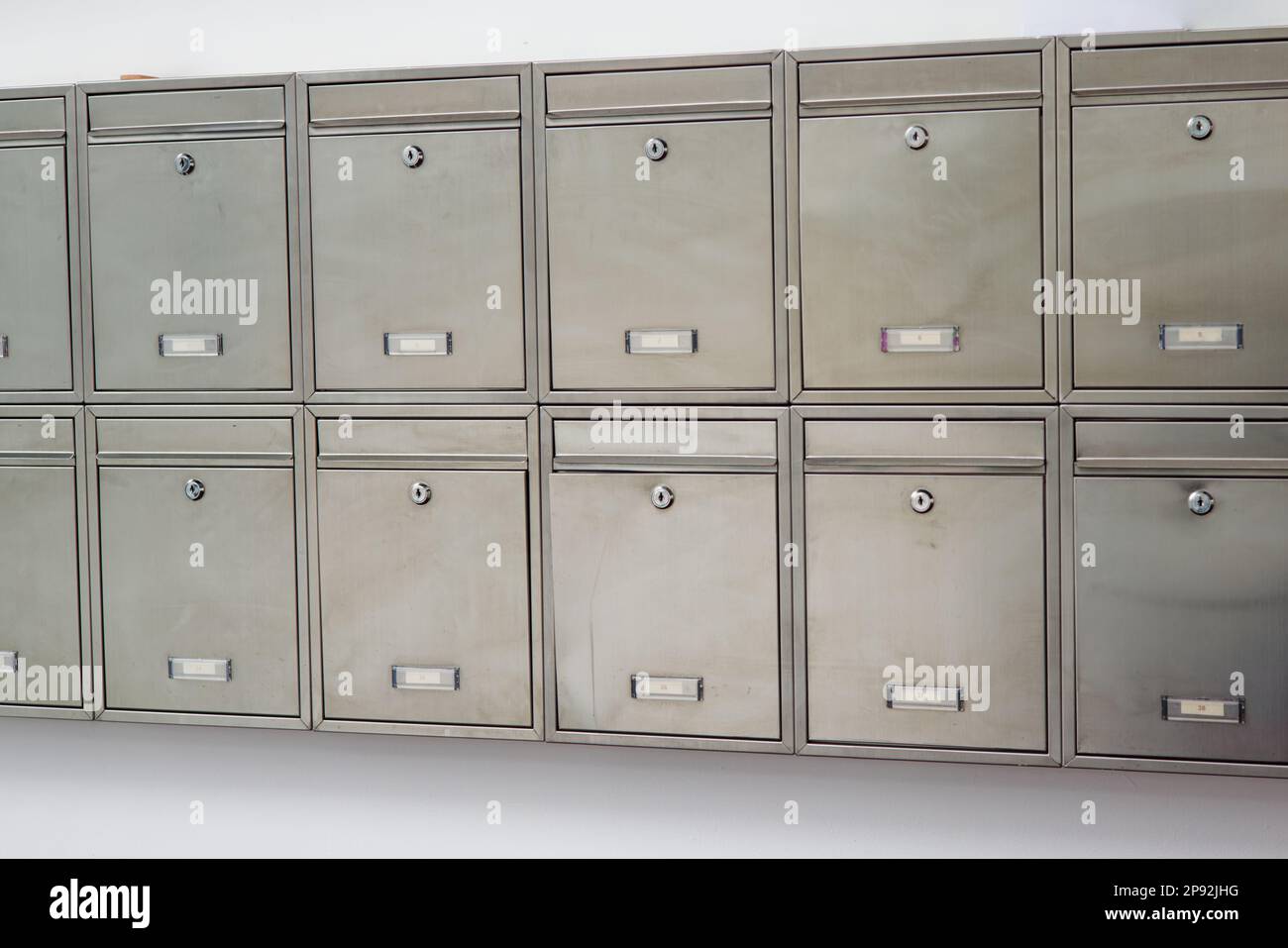 Silver metallic post boxes hi-res stock photography and images - Alamy