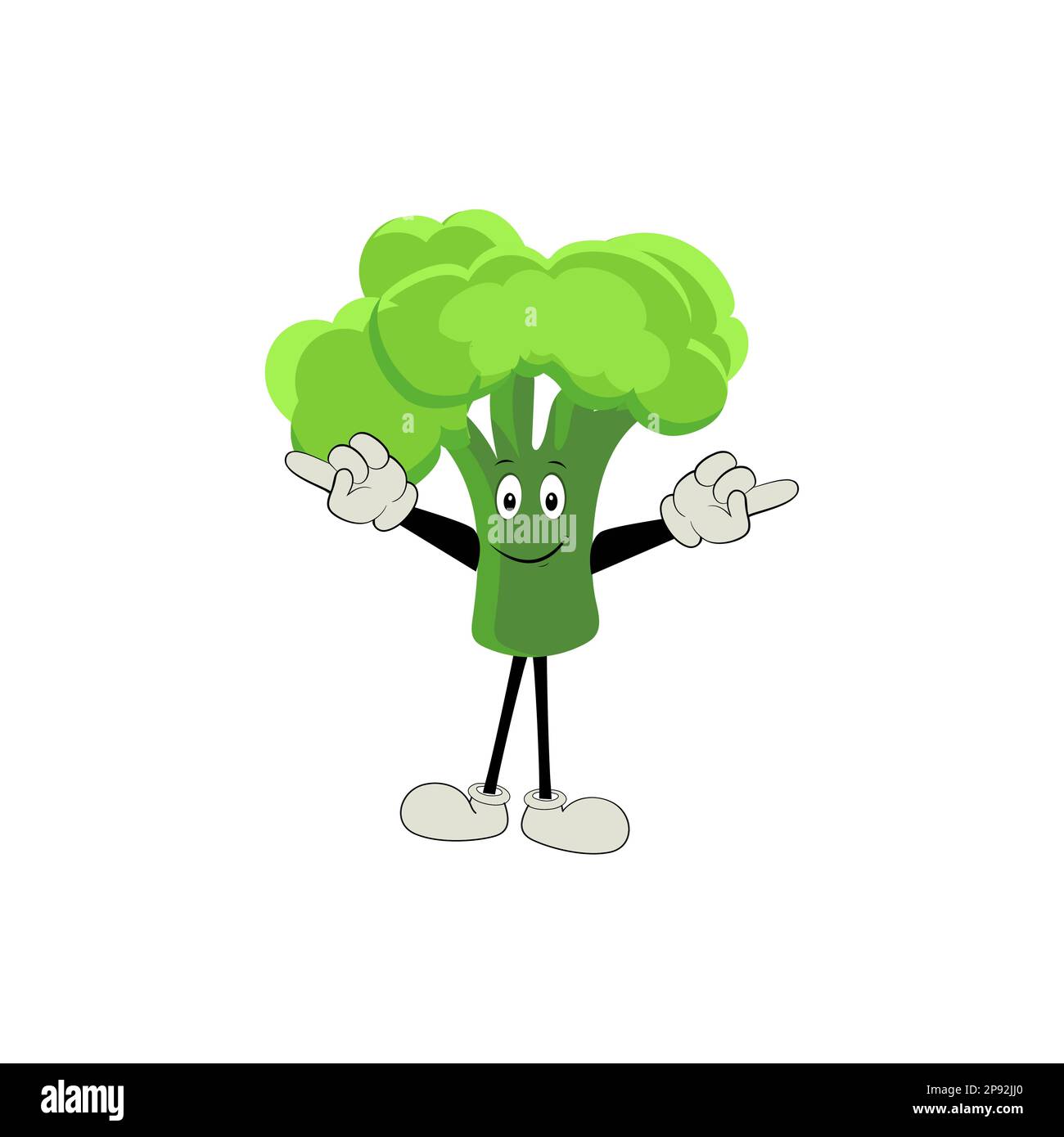 Broccoli mascot cartoon in vector. Cute happy smiling broccoli ...