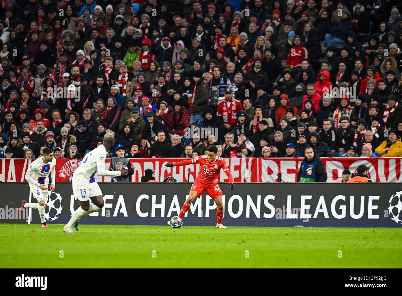 Munich, 8. March 2023, #42 Jamal Musiala FCB, Fussball MUNICH, Germany ...