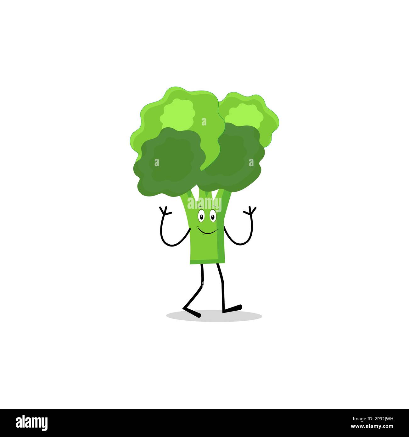 Broccoli mascot cartoon in vector. Cute happy smiling broccoli ...