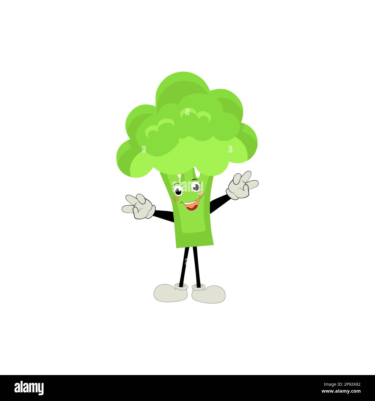 Broccoli mascot cartoon in vector. Cute happy smiling broccoli ...