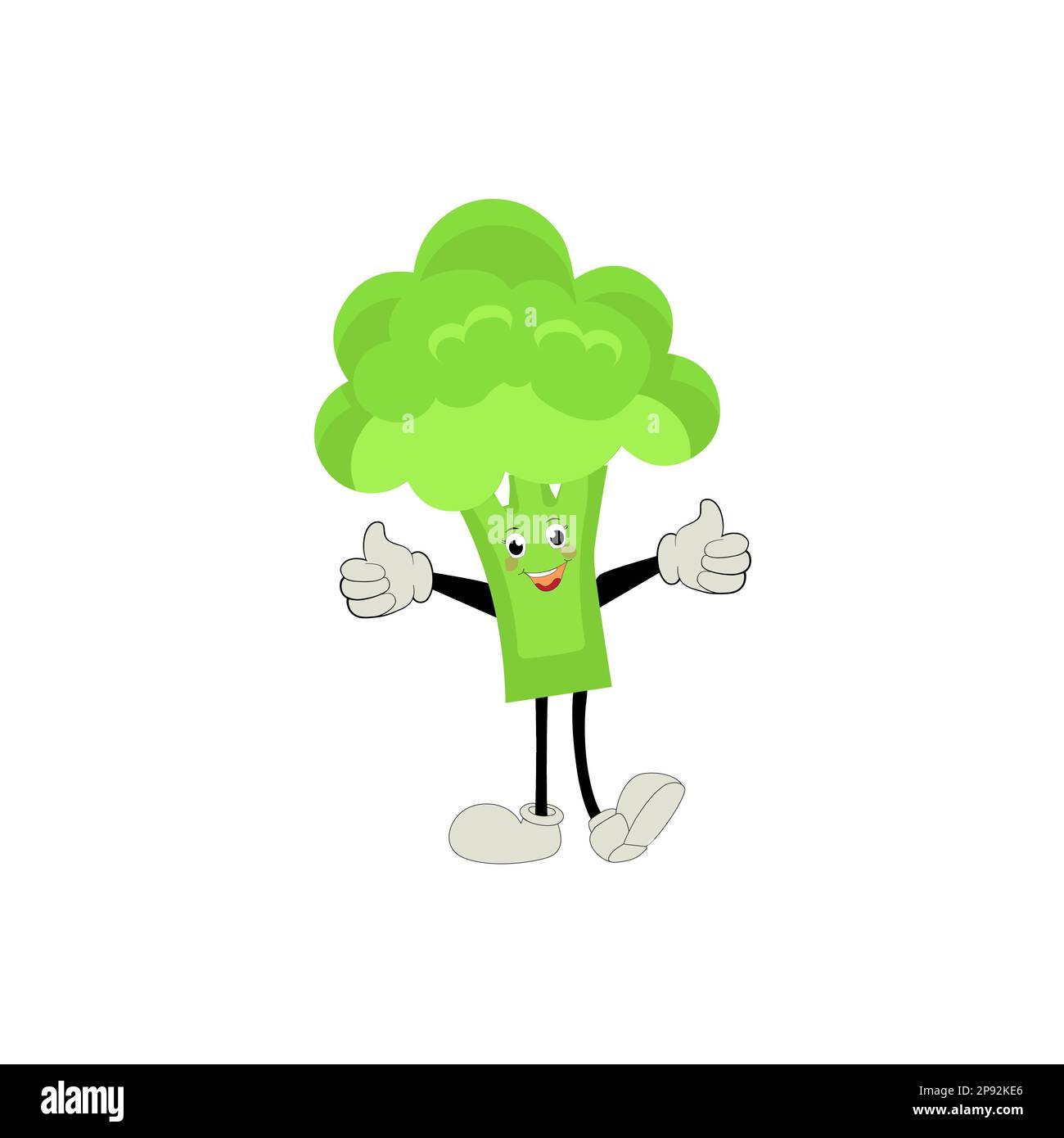 Broccoli mascot cartoon in vector. Cute happy smiling broccoli ...