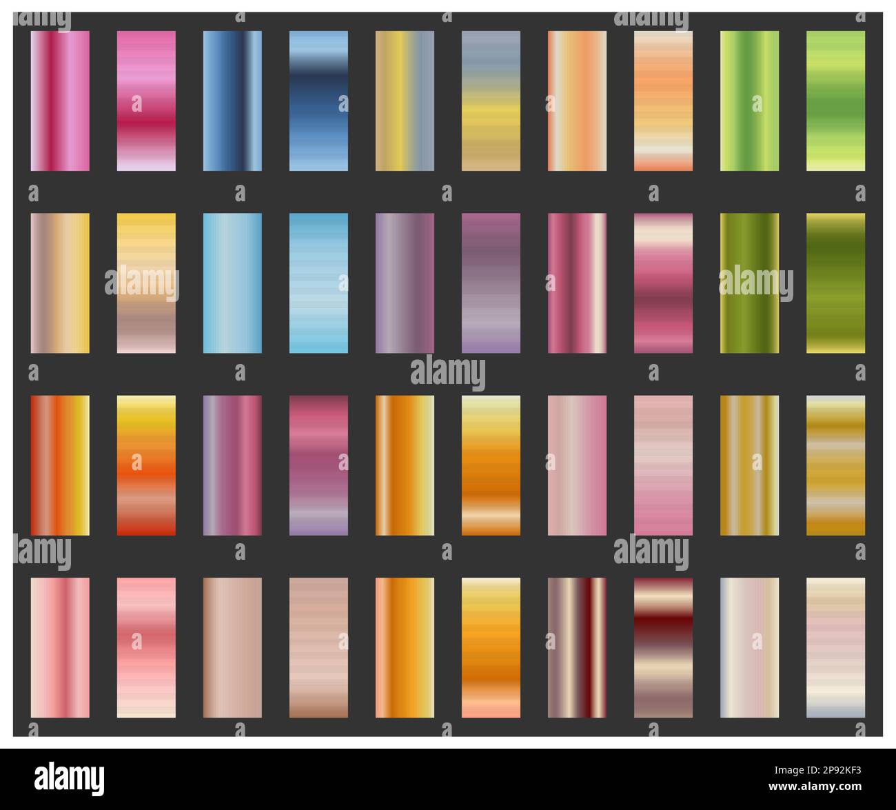 Color gradient. A set of color gradient samples for creative design and ...