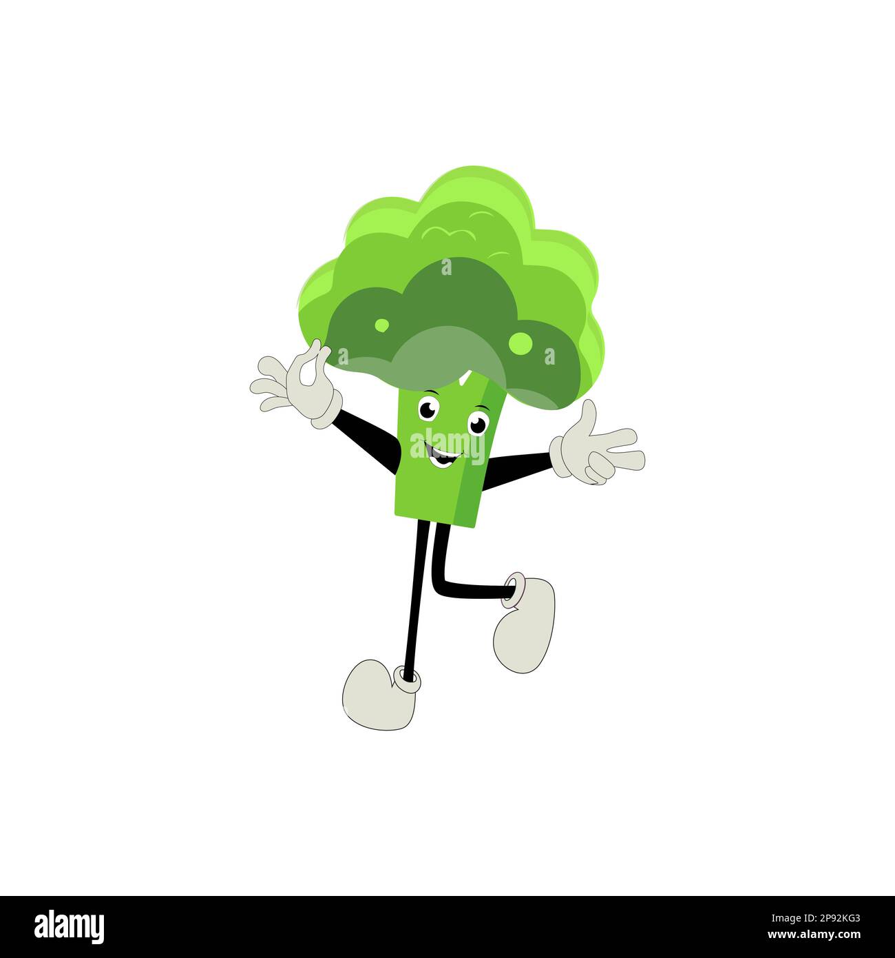 Broccoli mascot cartoon in vector. Cute happy smiling broccoli ...