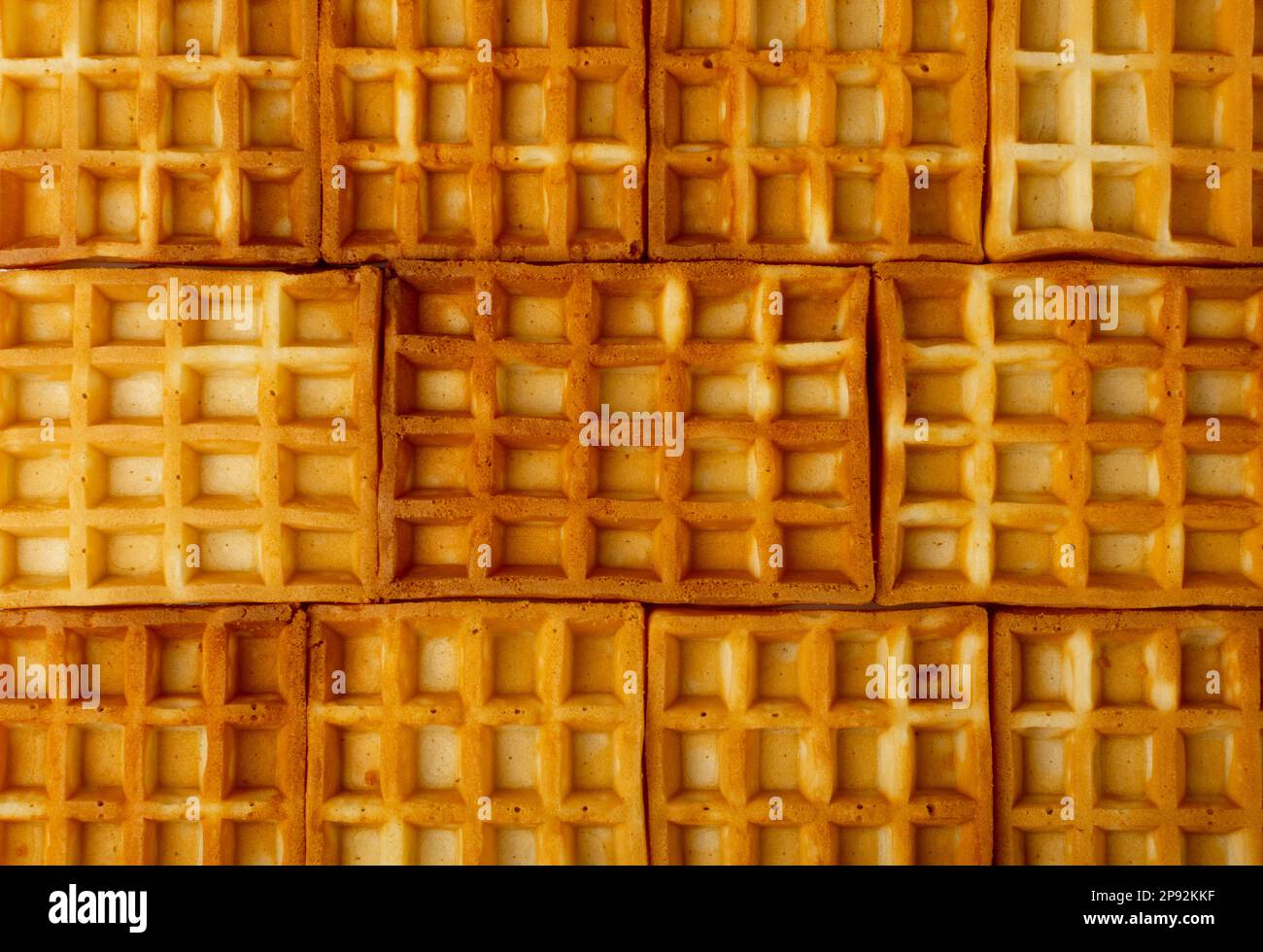 Belgian Waffle Texture Background, Square Waffled Cookie Mockup, Soft ...