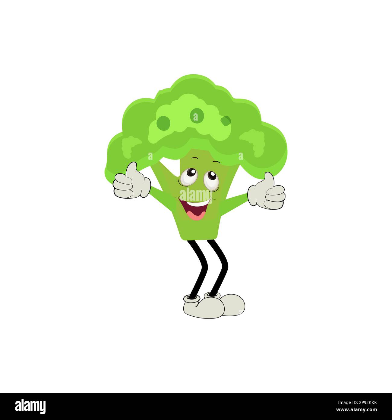 Broccoli mascot cartoon in vector. Cute happy smiling broccoli vegetable set collection. Vector ...