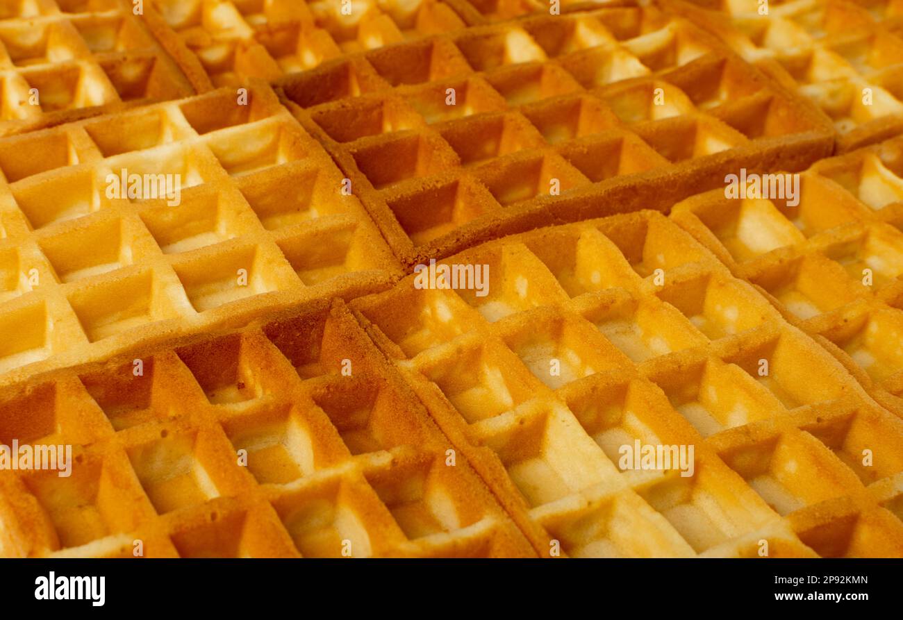 Belgian Waffle Texture Background, Square Waffled Cookie Mockup, Soft ...
