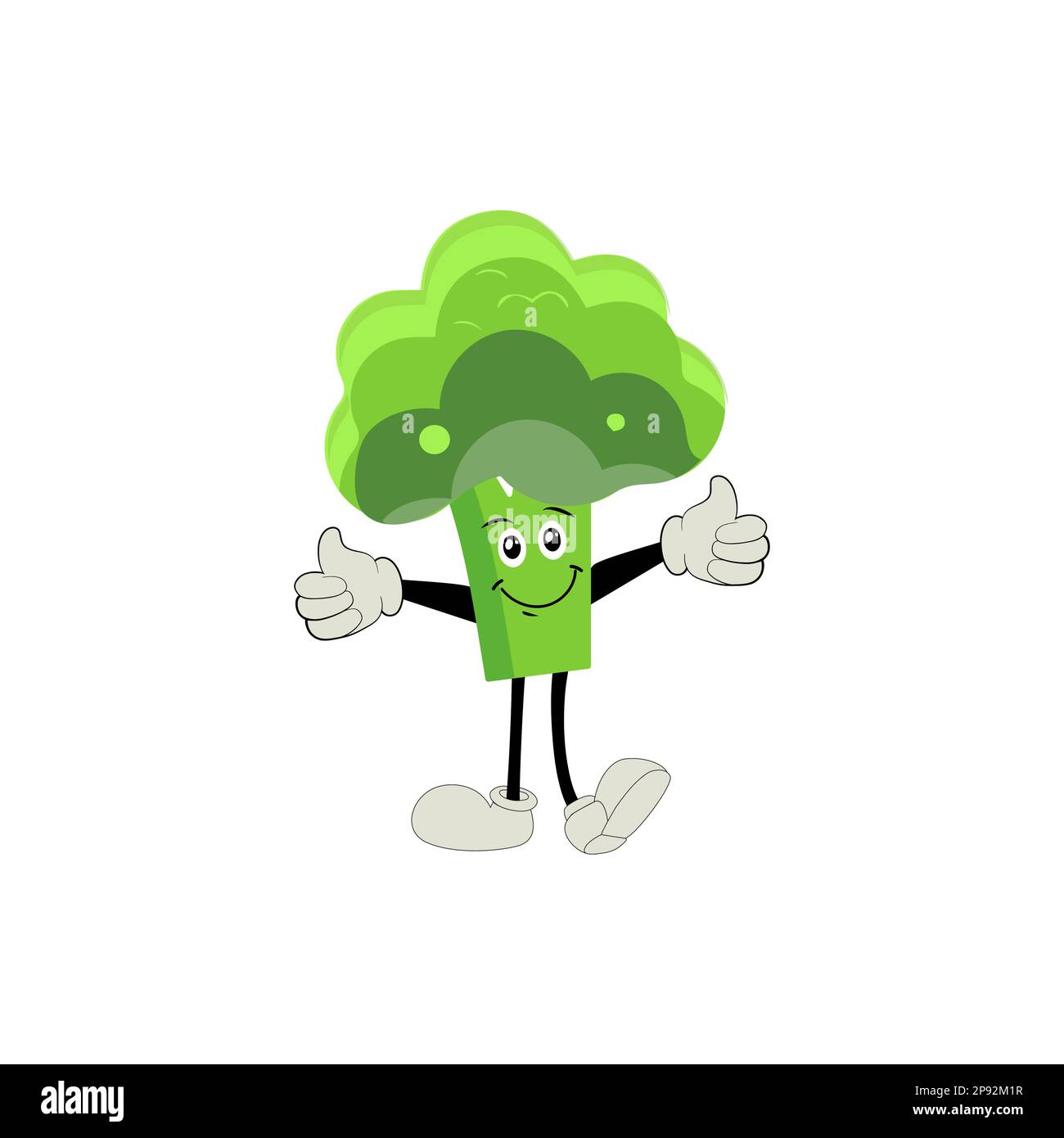 Broccoli mascot cartoon in vector. Cute happy smiling broccoli ...