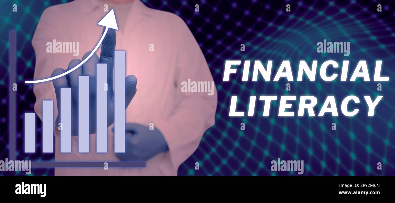 Conceptual caption Financial Literacy. Business showcase Understand and ...