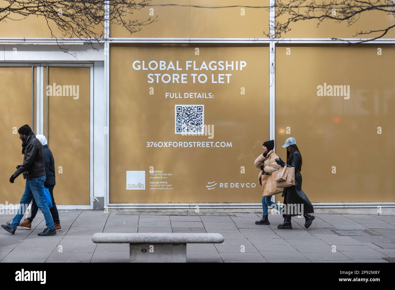 London, UK. 10 March 2023. The former GAP flagship store now vacant on ...