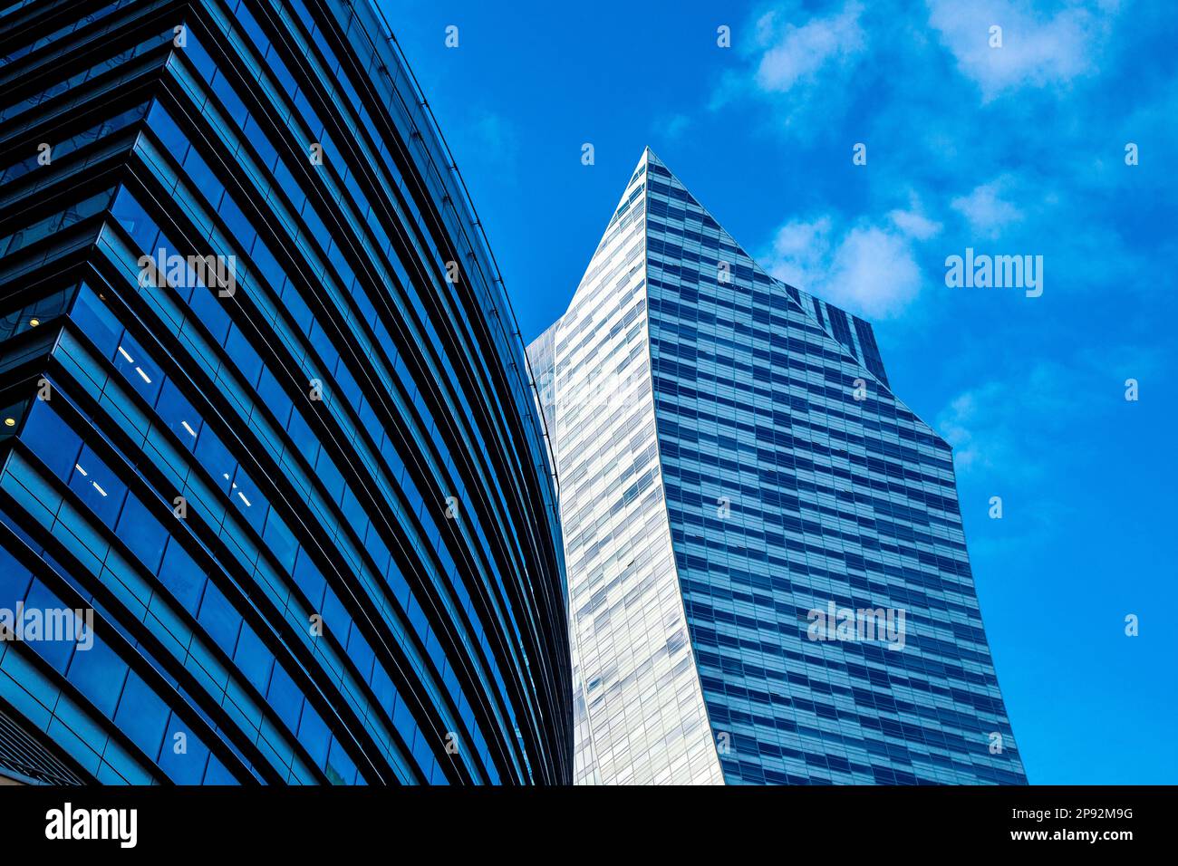 Złota 44 Tower skyscraper and Zlote Tarasy building (left, Warsaw ...
