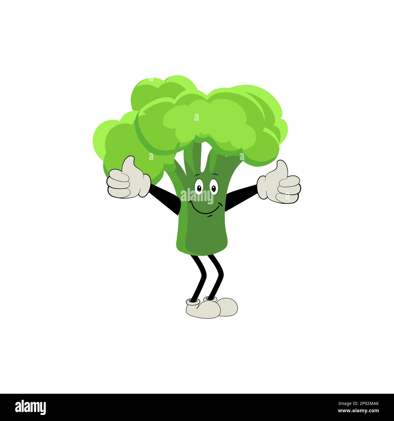 Broccoli mascot cartoon in vector. Cute happy smiling broccoli ...